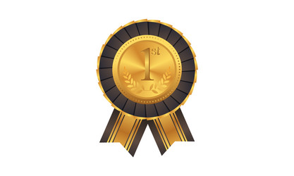 First prize ribbon award logo guarantee luxury Vector Image