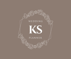 Ks initials letter wedding monogram logos Vector Image