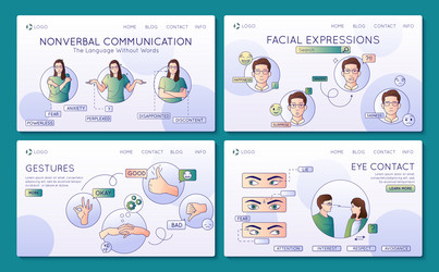 Nonverbal communication gestures composition Vector Image