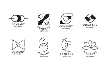 Set company logo design ideas Royalty Free Vector Image
