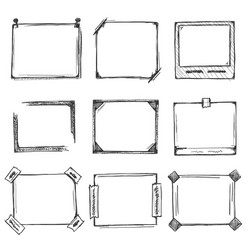 Free hand drawn rectangle frames set doodle Vector Image
