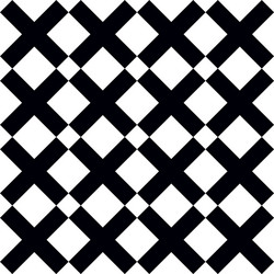 Tile black and white x cross pattern or background