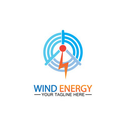 Wind energy logo renewable energy icon with Vector Image