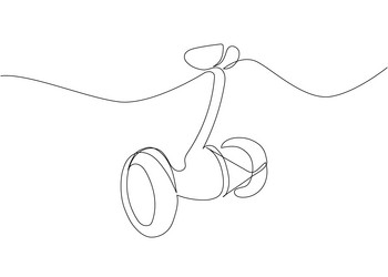 Gyroboard gyroscooter one line art continuous Vector Image