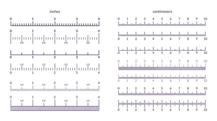 6 and 12 inch or 1 foot ruler scale with numbers Vector Image