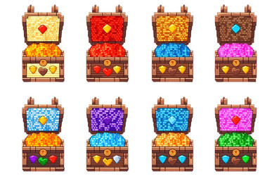 Set of ui treasure chest Royalty Free Vector Image