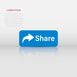 Share button icon in flat style arrow sign Vector Image