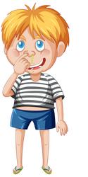 Snot boy cartoon character on white background Vector Image
