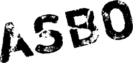 Asbo anti-social behavior order rubber stamp Vector Image