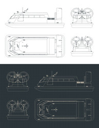 Passenger ferry blueprints Royalty Free Vector Image