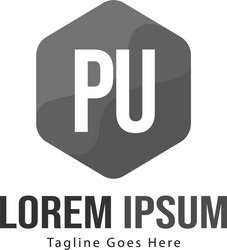 Initial pu logo template with modern frame Vector Image