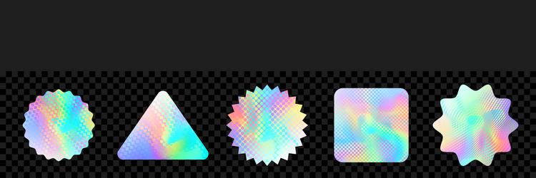 Hologram stickers silver quality labels foil tag Vector Image