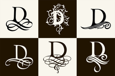 Decorative monogram split letter graphic design Vector Image