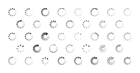 Circle progress loading icons isolated circular Vector Image
