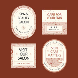 Flat design beauty salon labels pack Royalty Free Vector