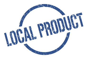 Local product blue round grunge stamp Royalty Free Vector