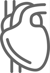 Human heart anatomy glyph icon Royalty Free Vector Image
