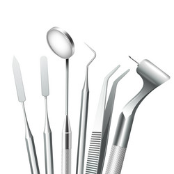 Dental clinic tools medical items for dentists Vector Image