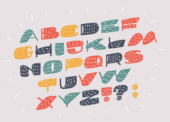 Font and alphabet in different colors Royalty Free Vector