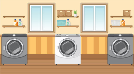 Wash machine laundry service Royalty Free Vector Image
