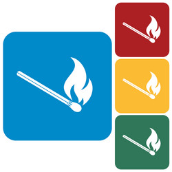 Burning match stick with fire flame Royalty Free Vector