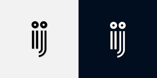 Initial letters ij monogram logo design bundle Vector Image