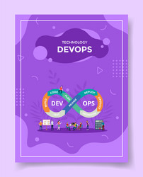 Devops concept tiny programmers practice Vector Image