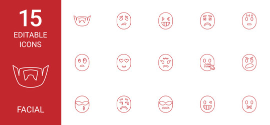 7 facial icons Royalty Free Vector Image - VectorStock