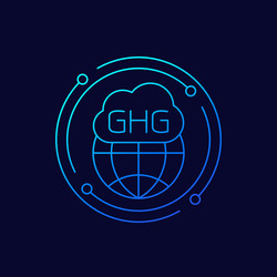 Ghg reducing greenhouse gas emission icon Vector Image