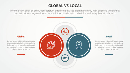 Global vs local versus comparison opposite Vector Image