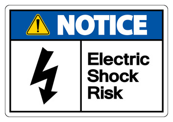 Emergency severe shock hazard sign on white Vector Image