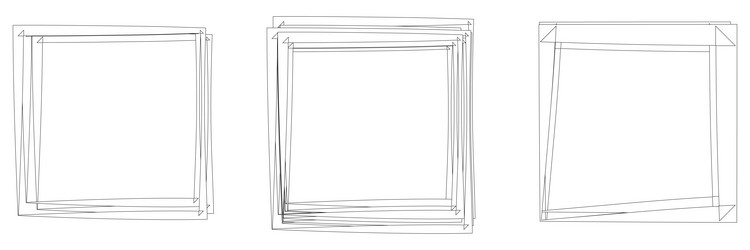 Random square contour frame border element Vector Image