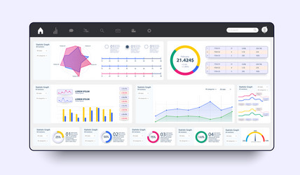 Dashboard ui modern presentation with data graphs Vector Image