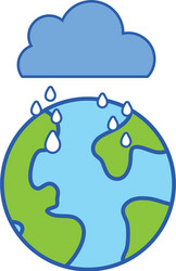 Natural cloud raining in the earth planet Vector Image