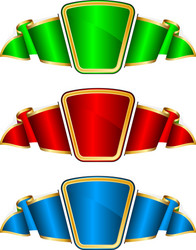 Blue round frame with ribbon Royalty Free Vector Image