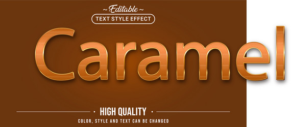 Editable text style effect - salted caramel text Vector Image