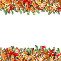 Festive seamless border isolated on white Vector Image