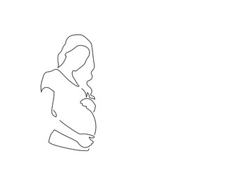 Maternity isolated line drawing Royalty Free Vector Image