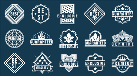 150 premium best quality emblems big set black Vector Image