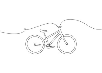 Sports mountain bike one line art continuous line Vector Image