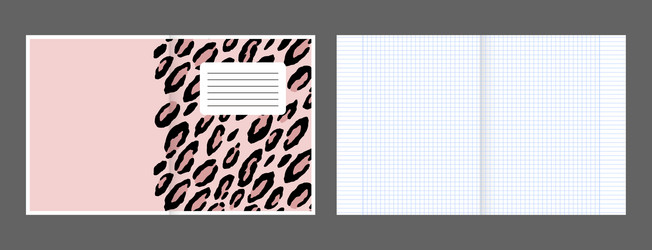 School notebook cover and realistic lined paper Vector Image