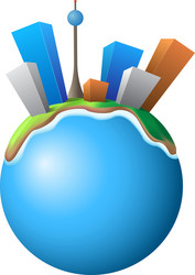 Eco planet icon cartoon style Royalty Free Vector Image