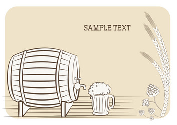 Silver metal beer keg with tap Royalty Free Vector Image