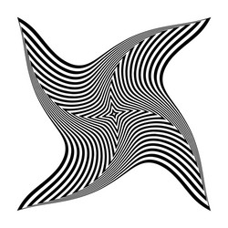 Abstract black stripe lines graphic optical art Vector Image