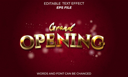 Grand opening text effect font editable Royalty Free Vector