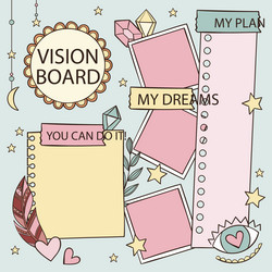 Hand drawn vision board Royalty Free Vector Image