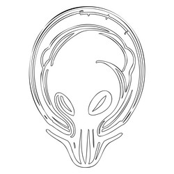 Alien outline sketch Royalty Free Vector Image