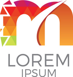 Letter m in american sign language pixel perfect Vector Image