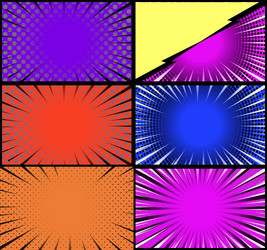 Comic book colorful frames background Royalty Free Vector