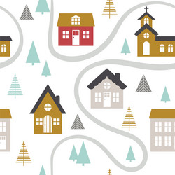 Cute houses pattern Royalty Free Vector Image - VectorStock